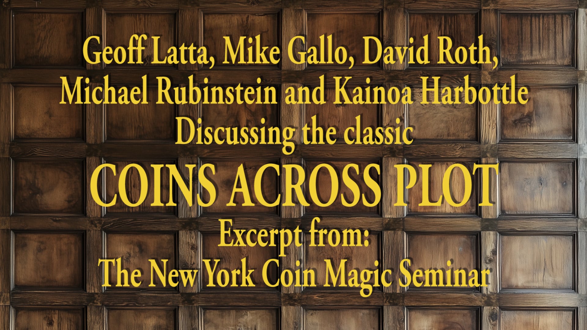 Coins Across Discussion At The NYCMS